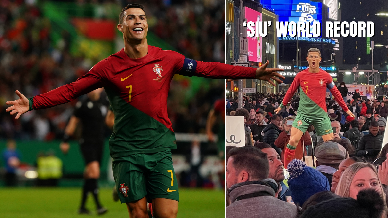 Cristiano Ronaldo 'SIU' world record event in Times Square
